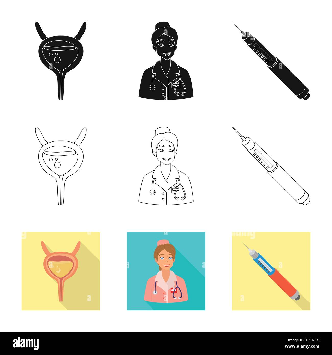 Vector design of diet and treatment icon. Set of diet and medicine ...