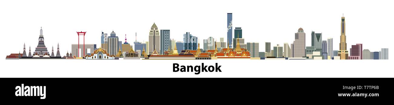 Bangkok skyline vector vectors hi-res stock photography and images - Alamy