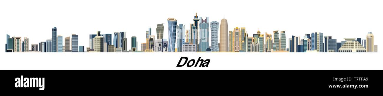 vector illustration of Doha city skyline Stock Vector Image & Art - Alamy