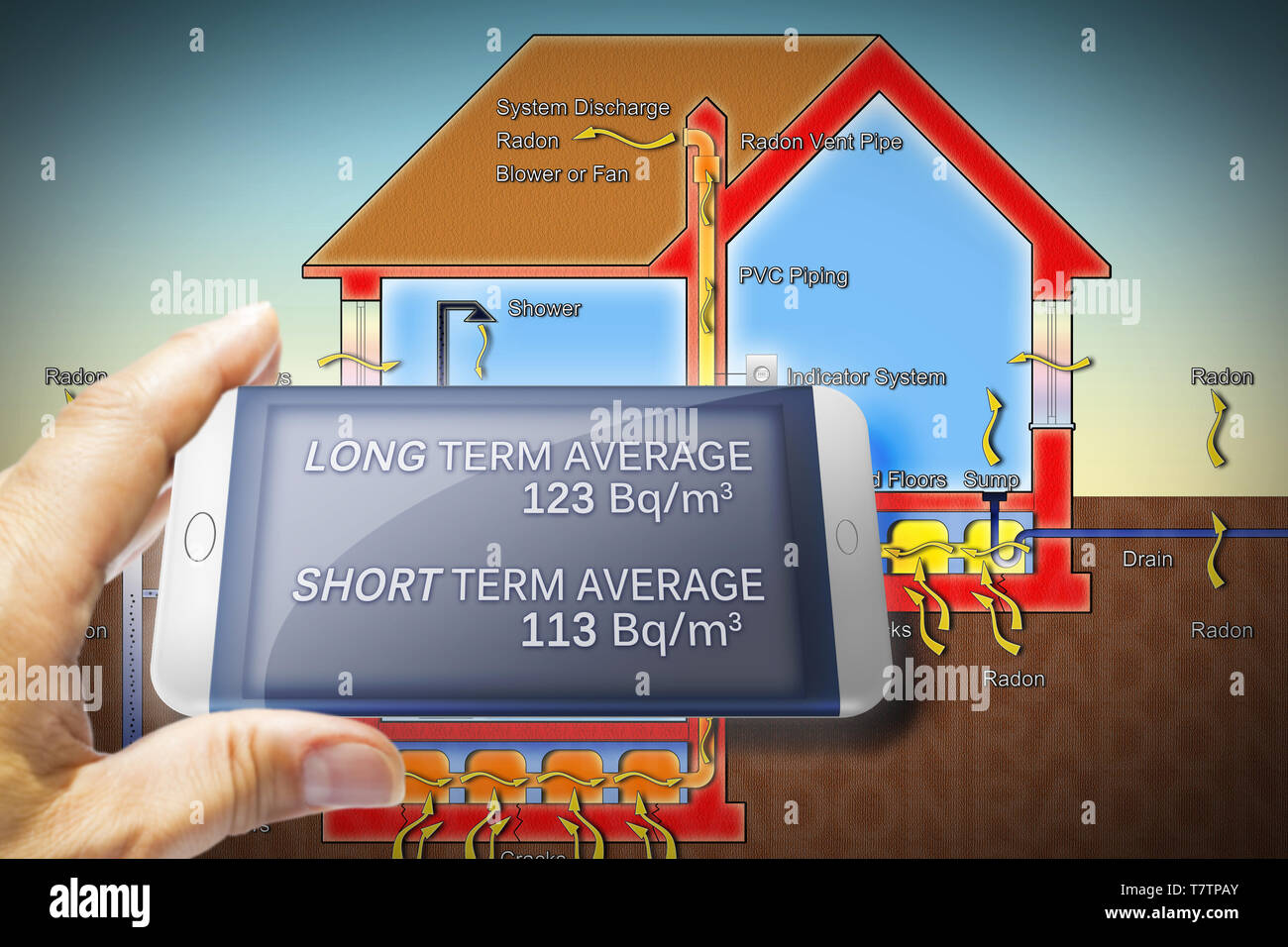 Portable information device for monitoring radioactive gas radon ...