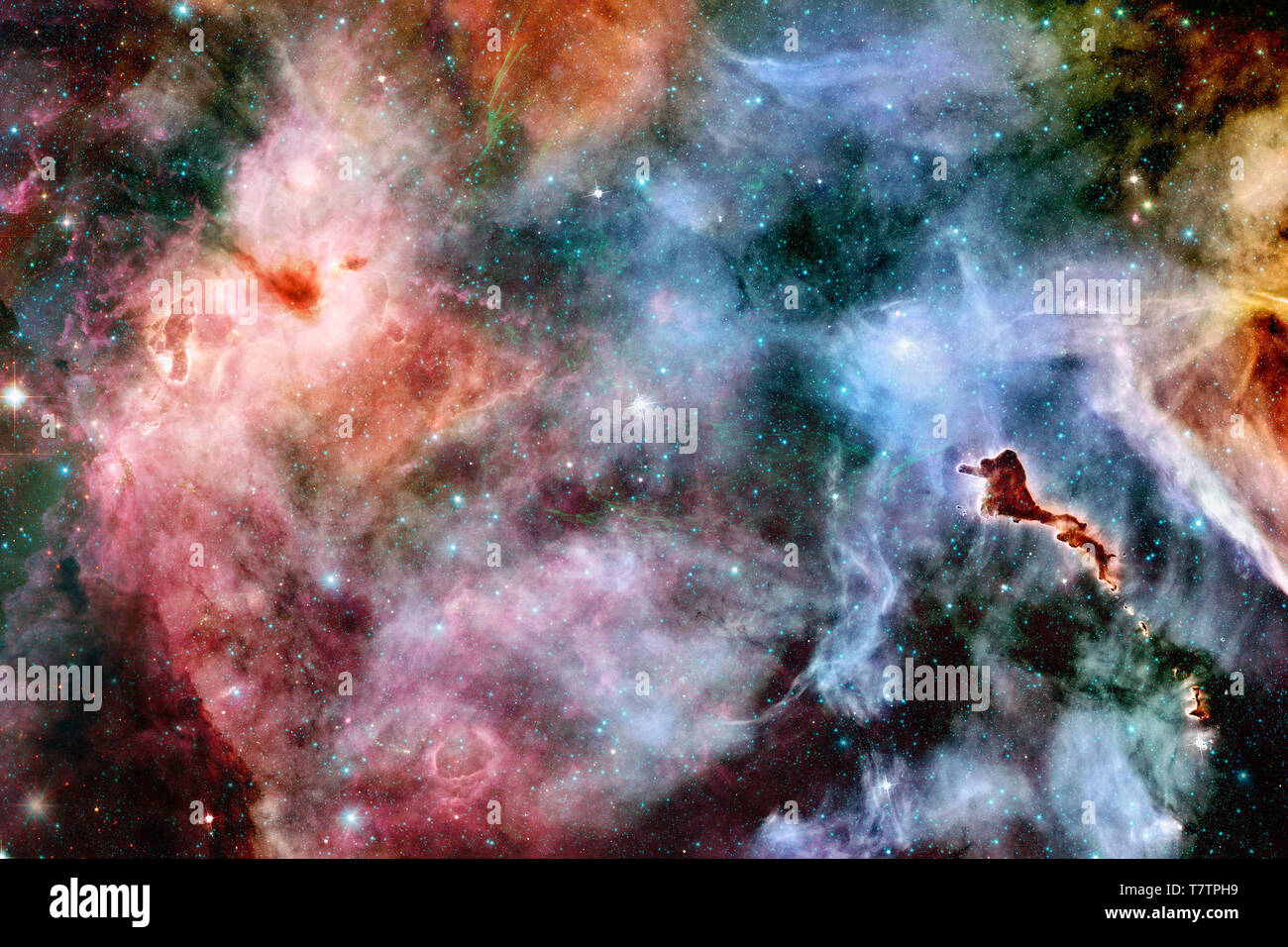 Nebula and galaxies in space. Elements of this image furnished by NASA ...