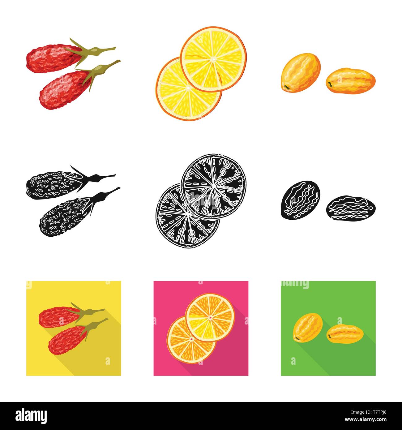 Vector design of food and raw icon. Set of food and nature vector icon ...