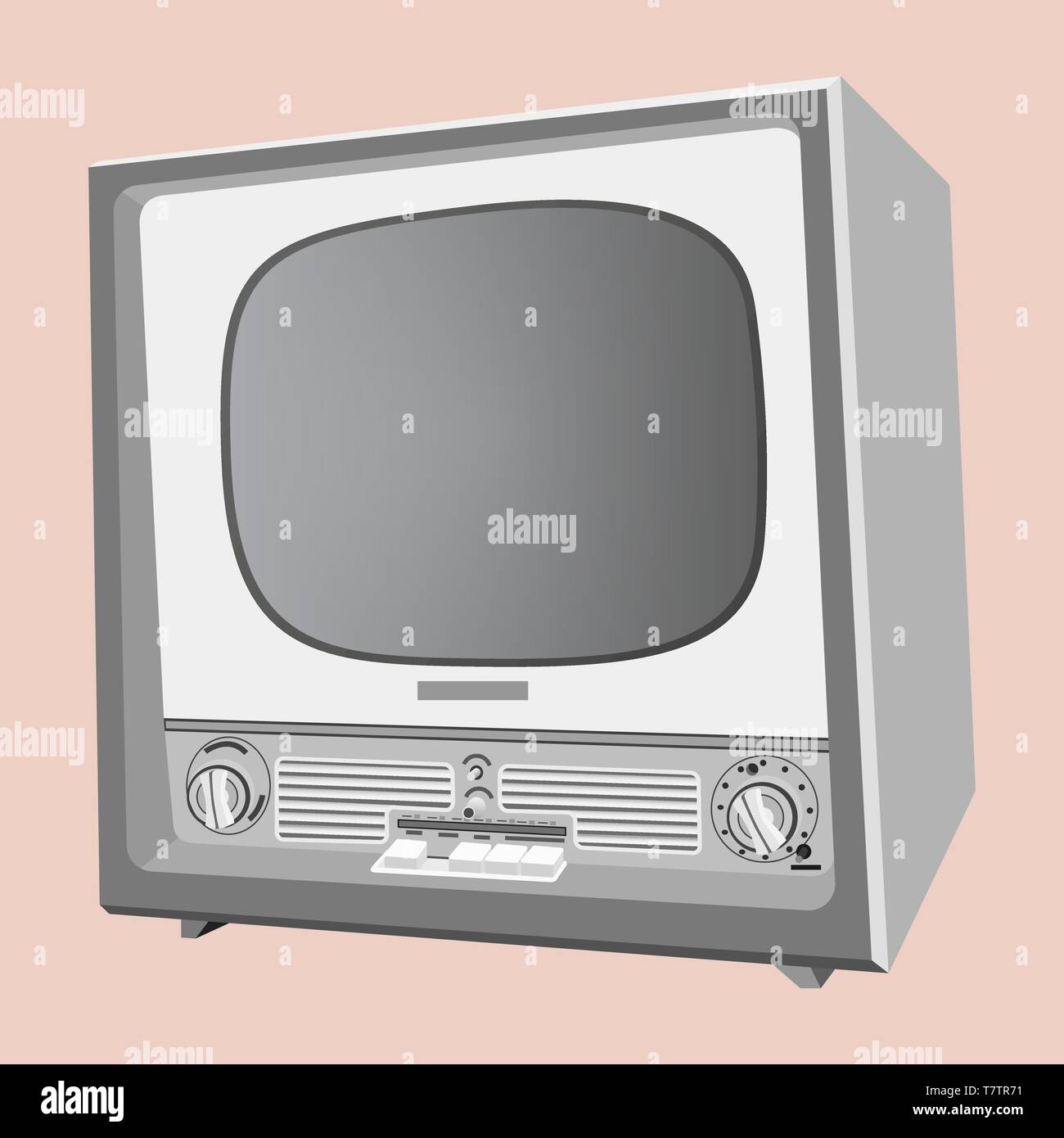 vector retro illustration of isolated television set Stock Vector Image ...