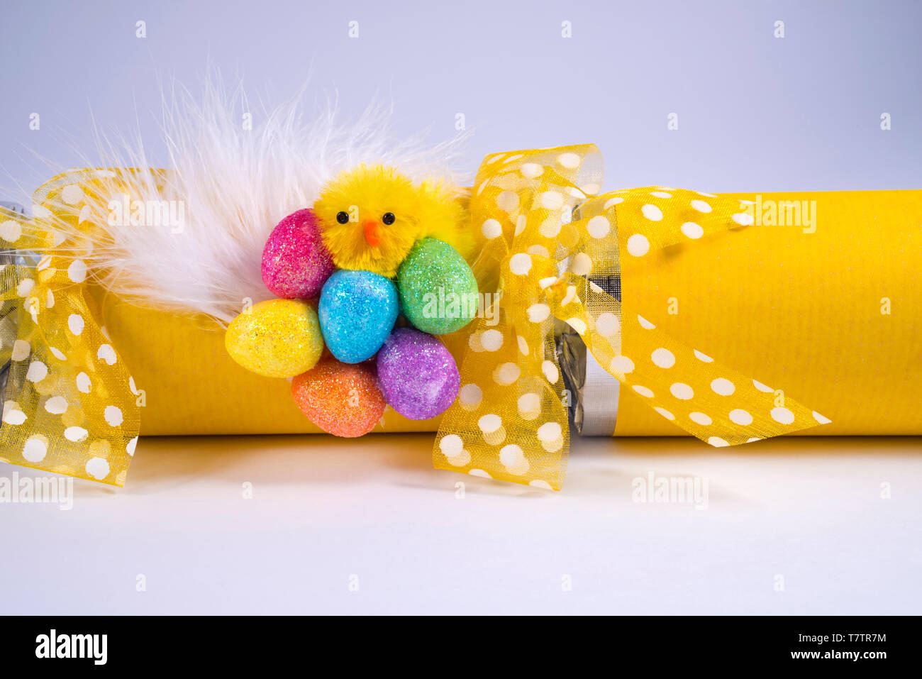 Easter Chick and eggs on an Easter Cracker or otherwise known as a Bon ...