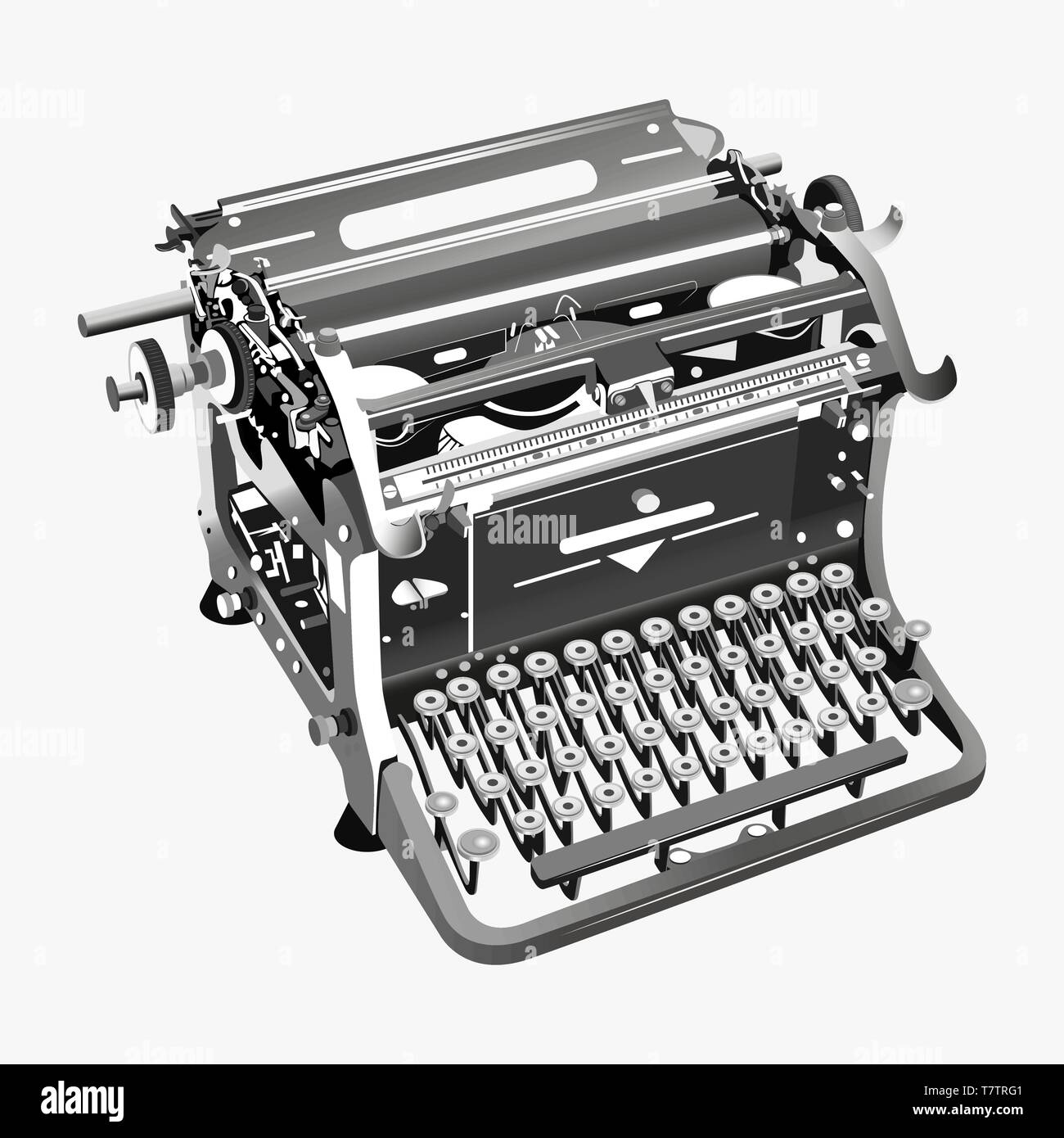 vector illustration of old style isolated typewriter Stock Vector Image ...