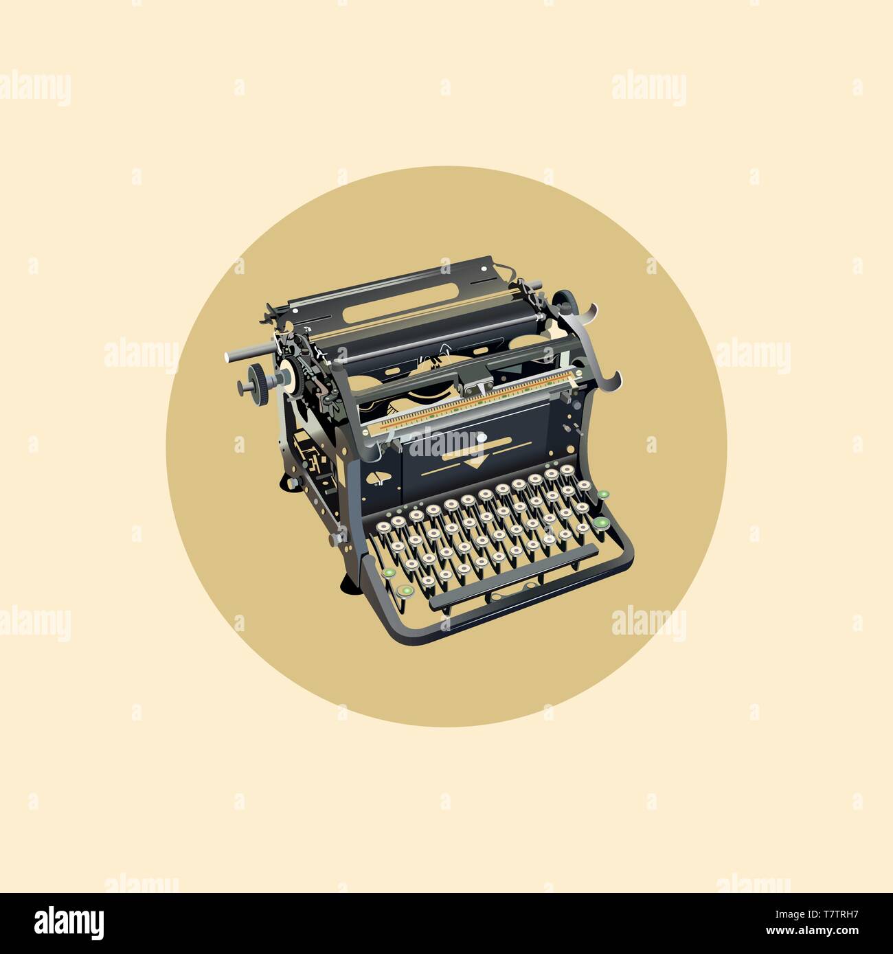 vector illustration of old style isolated typewriter Stock Vector Image ...