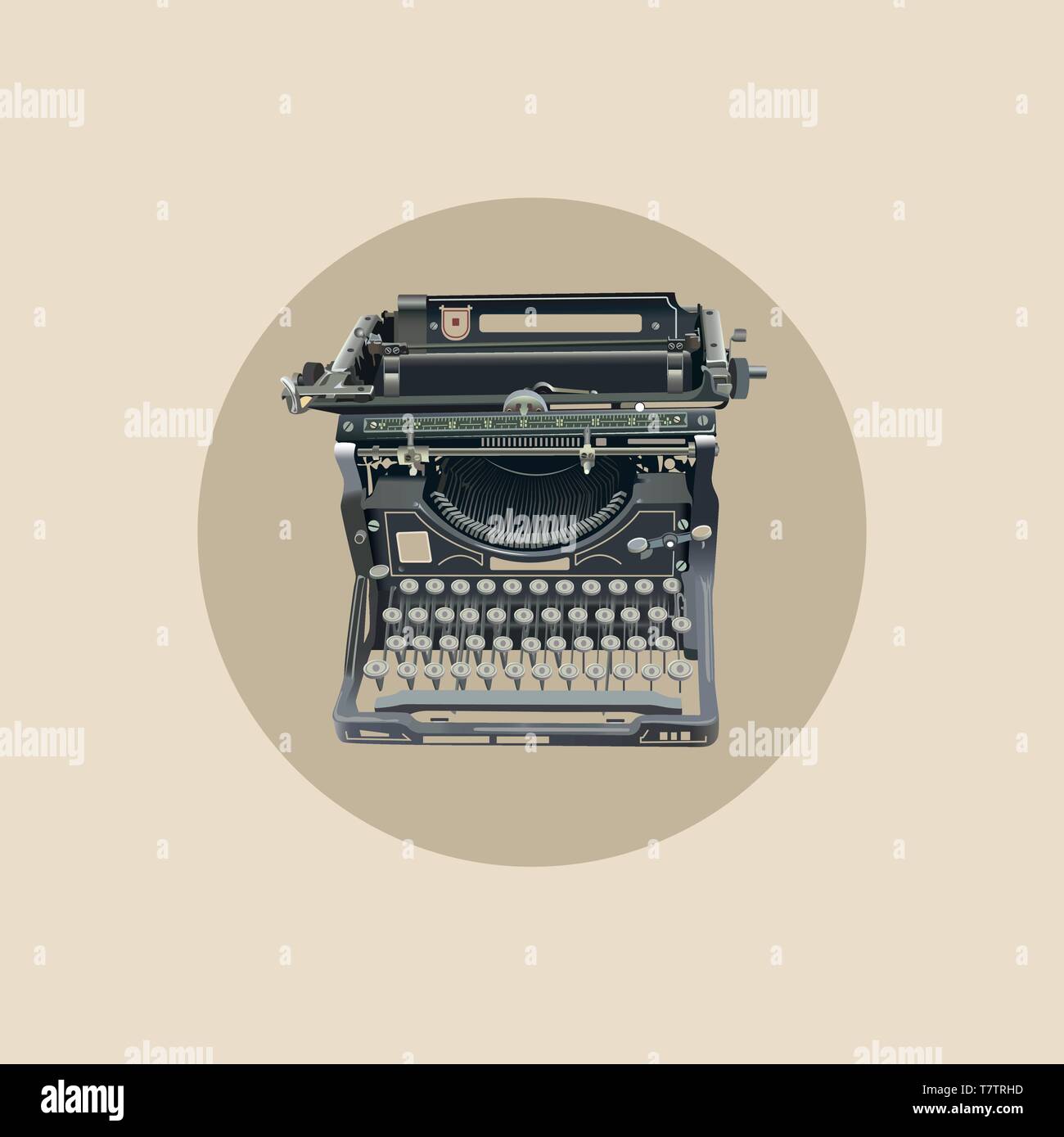 vector illustration of old style isolated typewriter Stock Vector Image ...