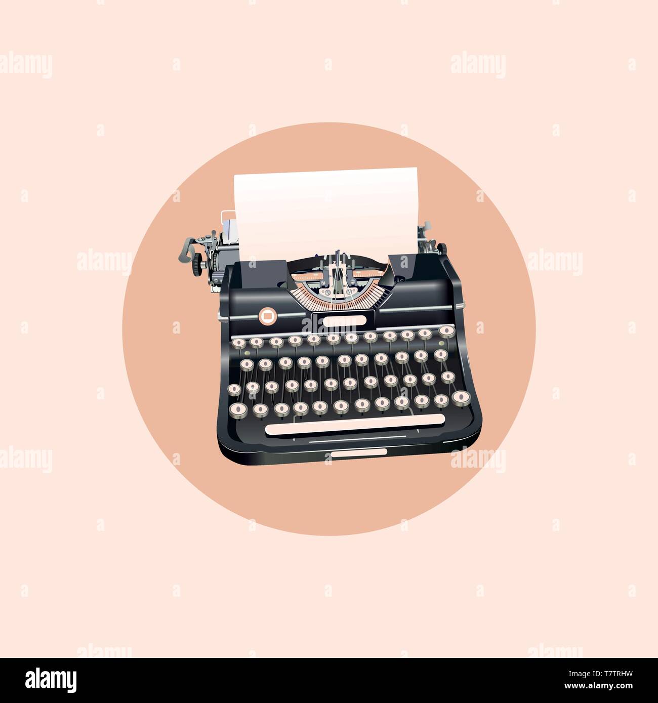 vector illustration of old style isolated typewriter Stock Vector Image ...