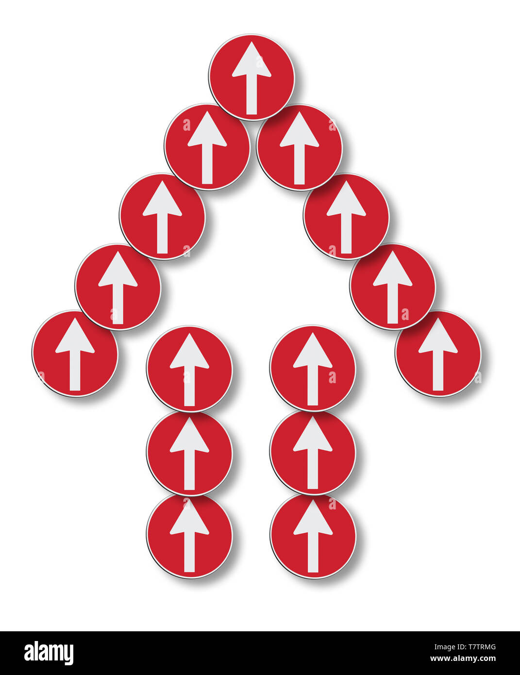 An arrow symbol composed of many arrows Stock Photo - Alamy