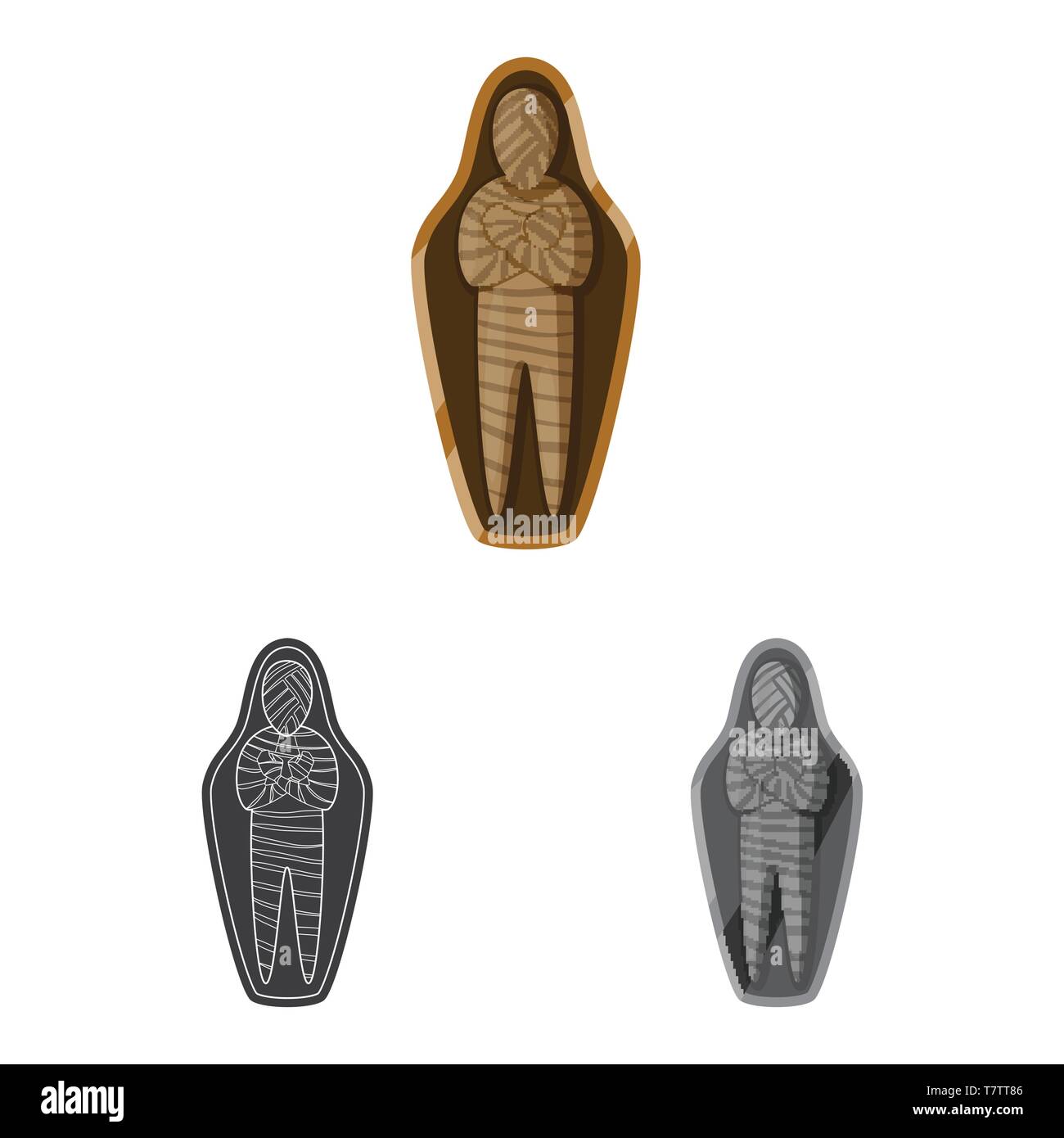 Vector illustration of mummy and ancient symbol. Set of mummy and ...