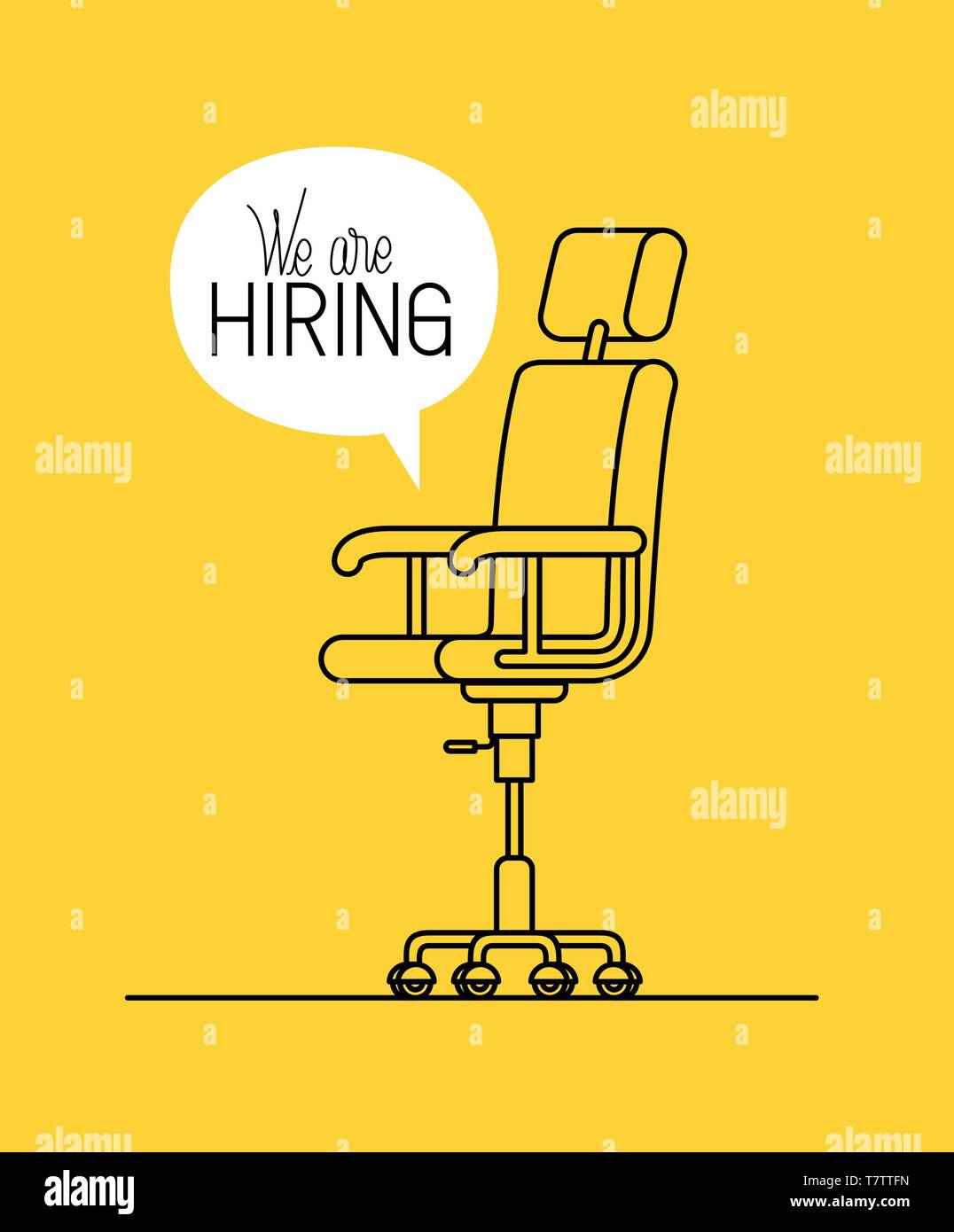 office chair with we are hiring message Stock Vector Image & Art - Alamy