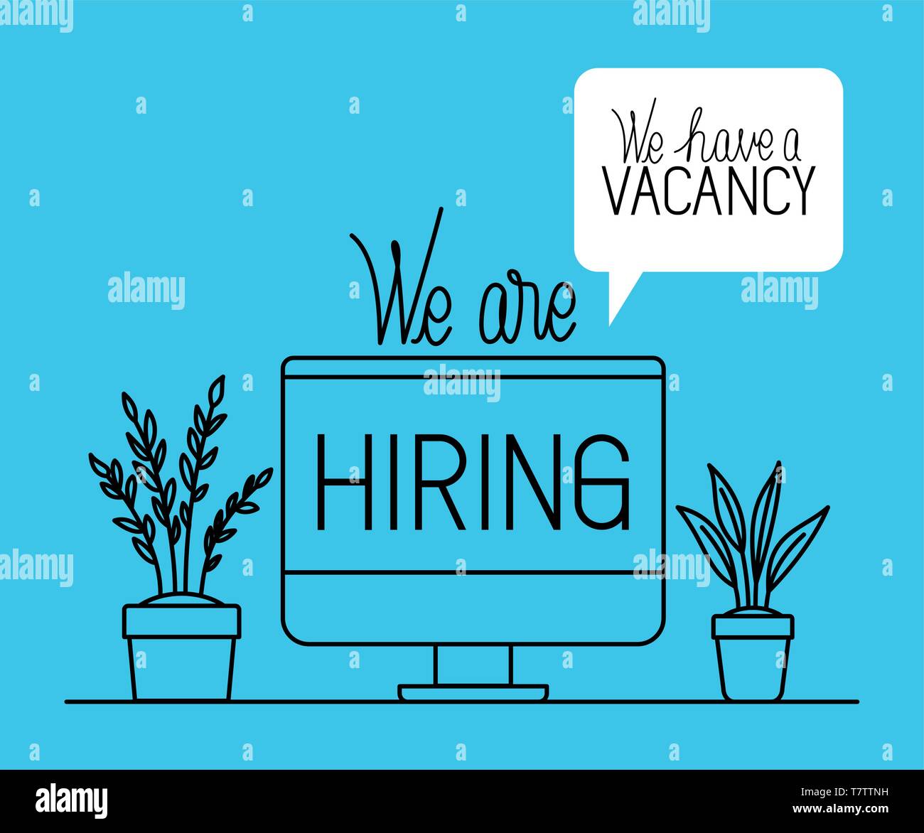 computer with we are hiring message Stock Vector Image & Art - Alamy