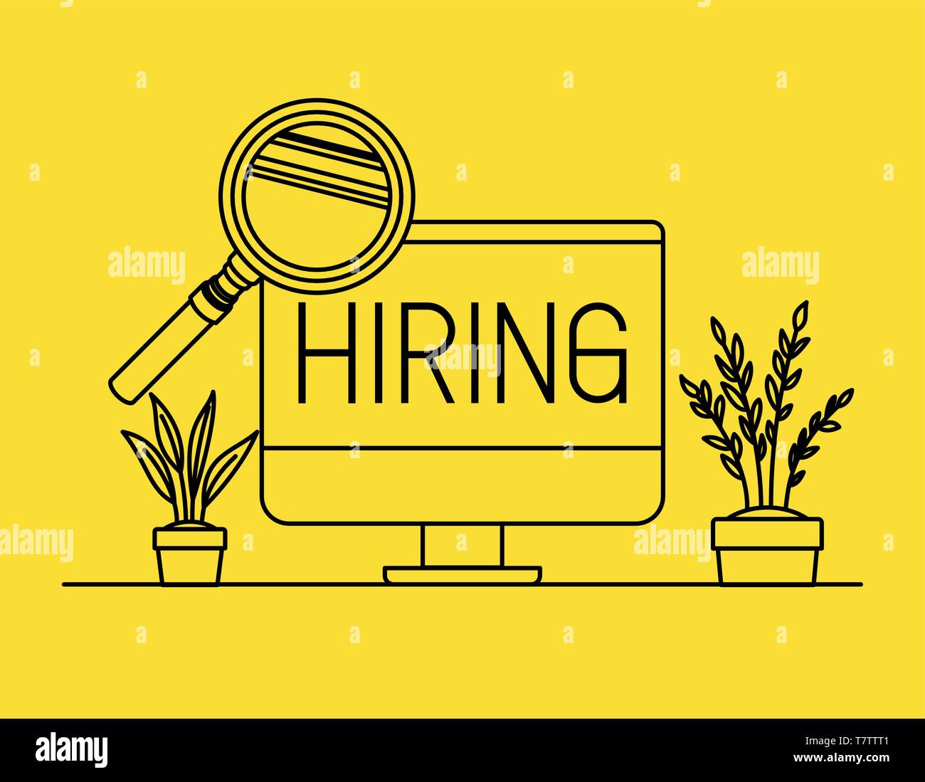 computer with we are hiring message Stock Vector Image & Art - Alamy