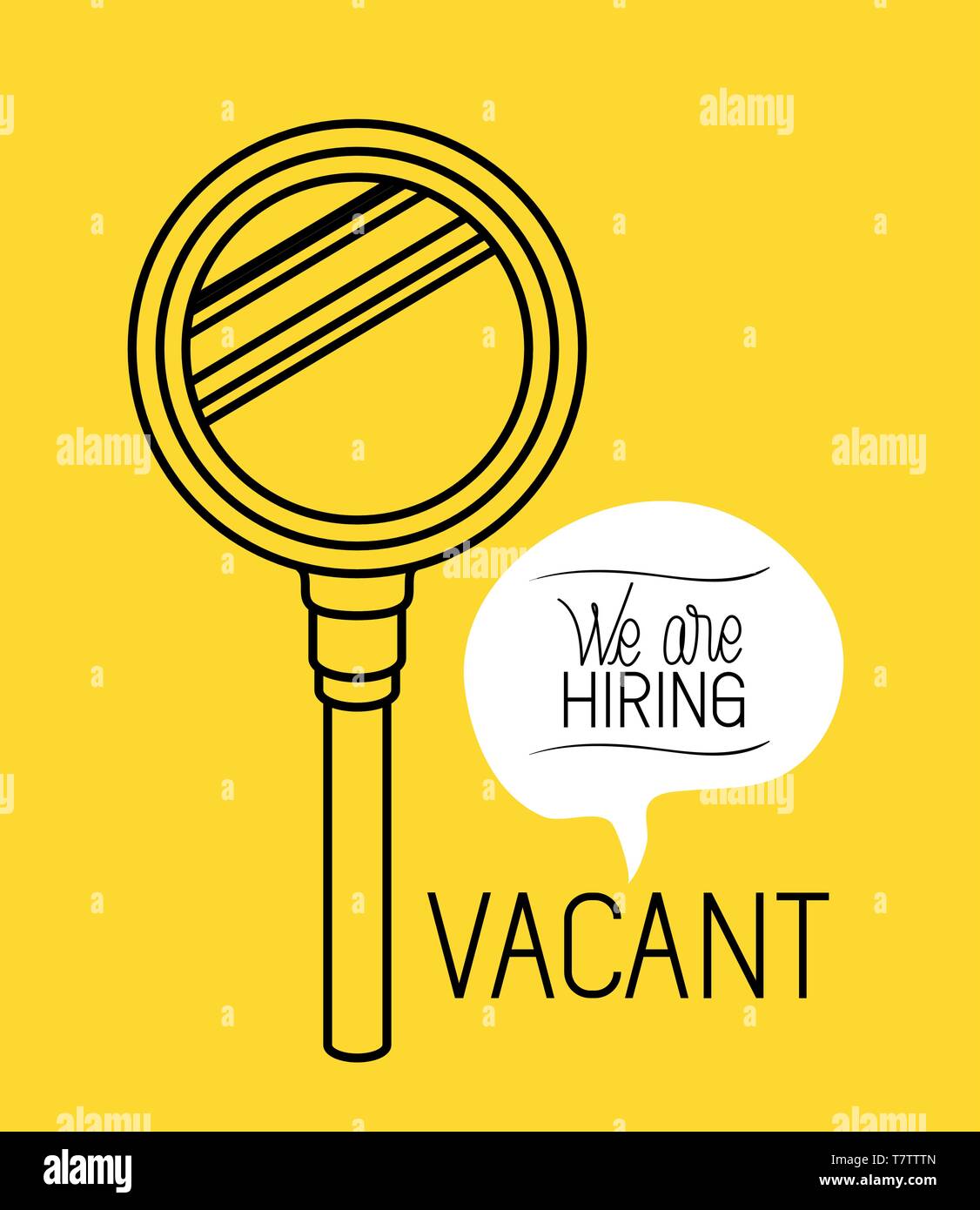 magnifying glass with we are hiring message Stock Vector Image & Art ...