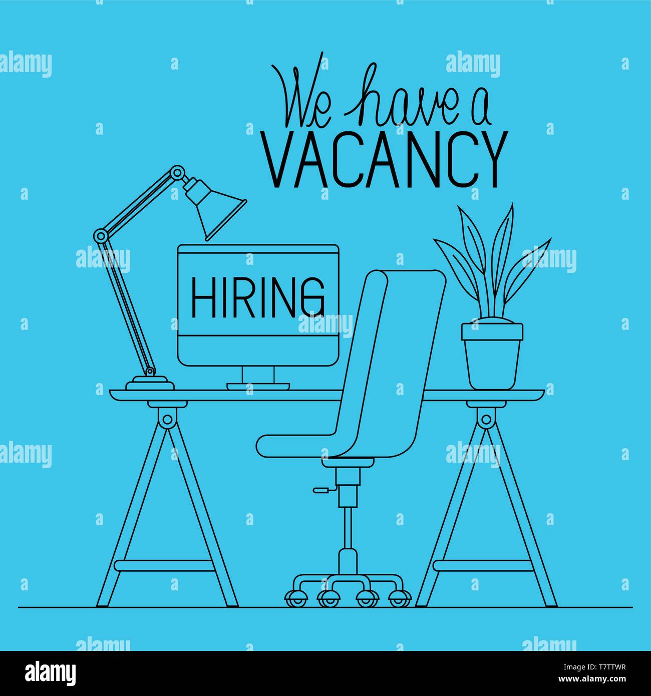 office workplace with vacancy message Stock Vector Image & Art - Alamy