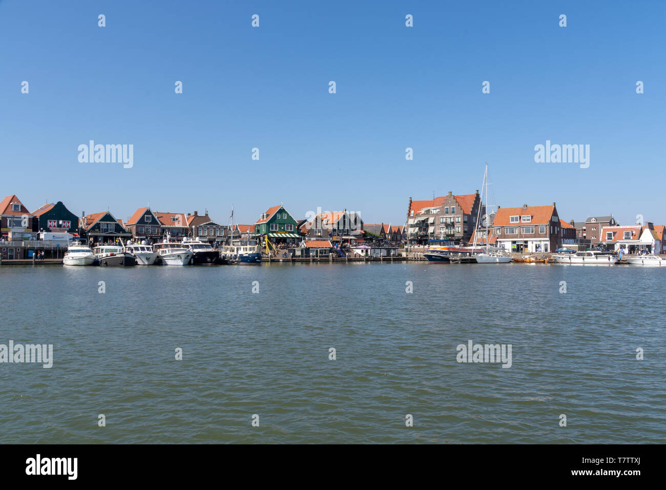 Volendam, The Netherlands - April 19, 2019: The old harbor and ...