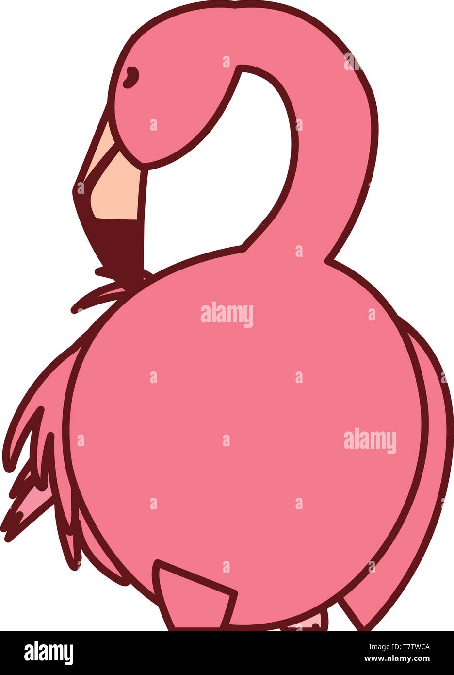 exotic pink flemish bird sleeping vector illustration design Stock ...