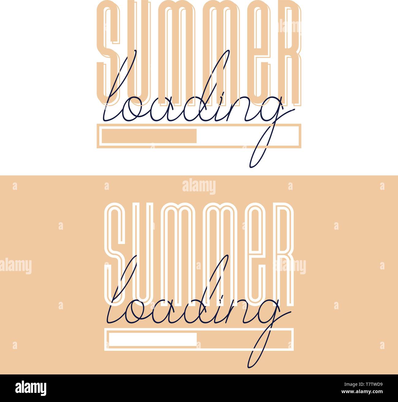 Conceptual hand drawn font phrase Summer loading. Lettering design for ...