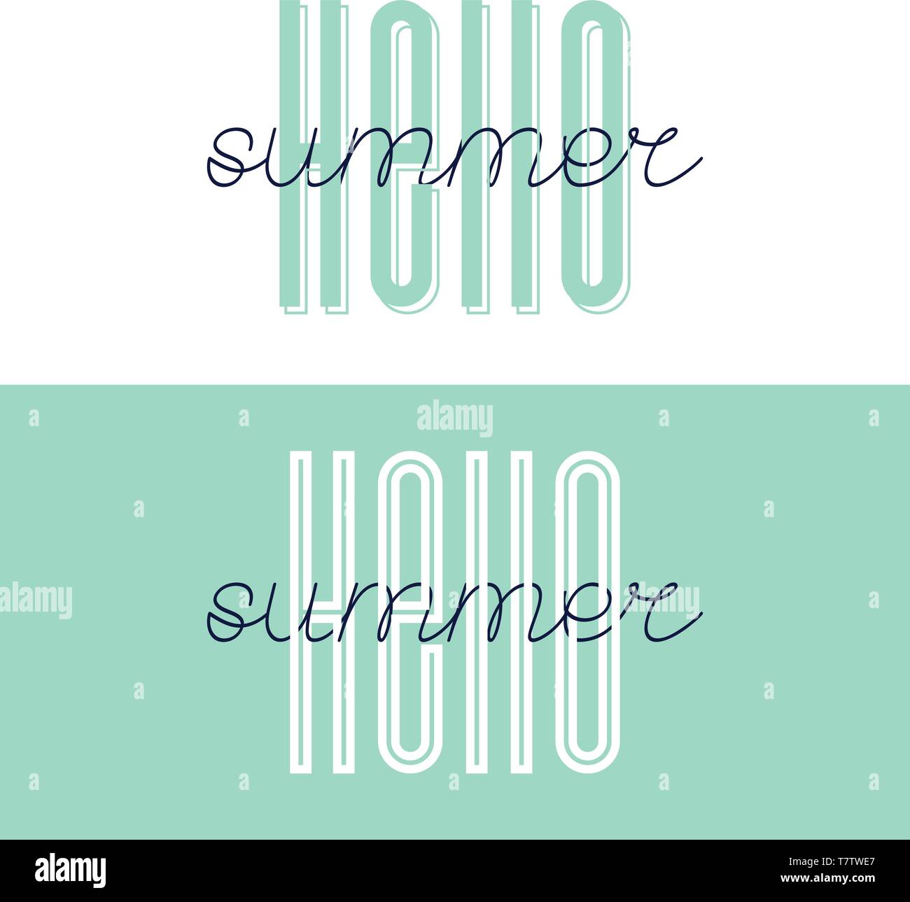 Hello Summer font lettering. Hello Summer typography vector design for ...