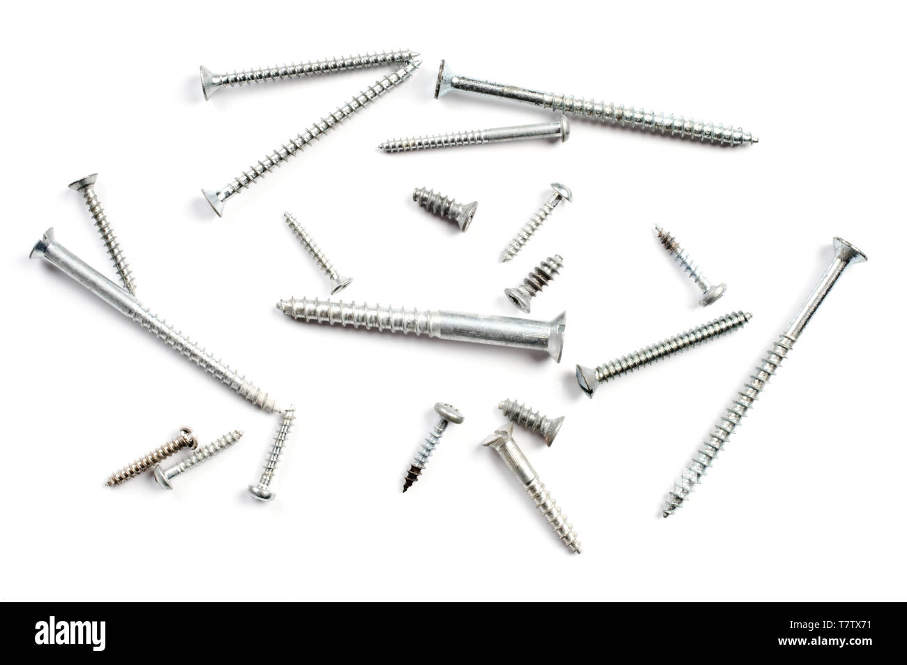 Screws on white background Stock Photo - Alamy