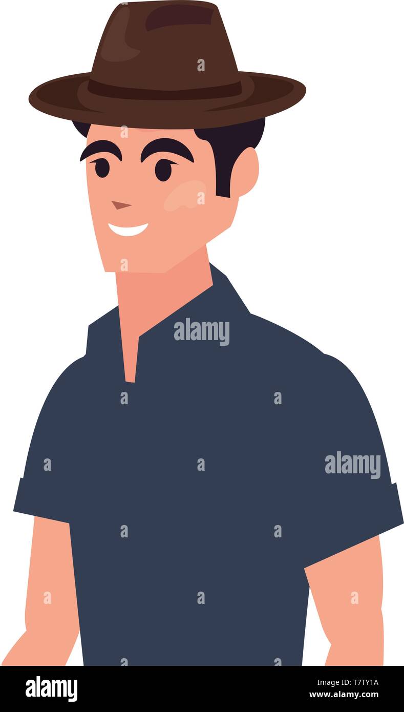 man wearing hat happy fathers day vector illustration Stock Vector ...