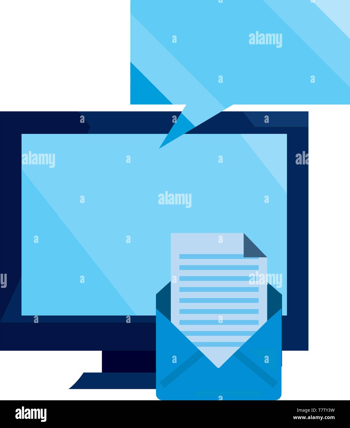computer email cybersecurity data protection vector illustration Stock ...