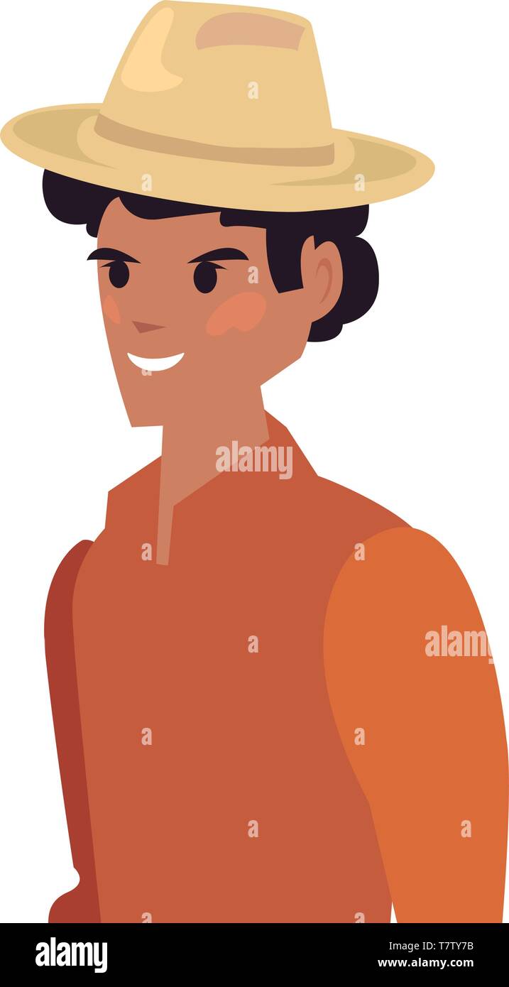 man wearing hat happy fathers day vector illustration Stock Vector ...