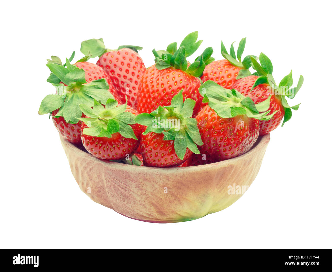 White bowl full of strawberries Cut Out Stock Images & Pictures - Alamy