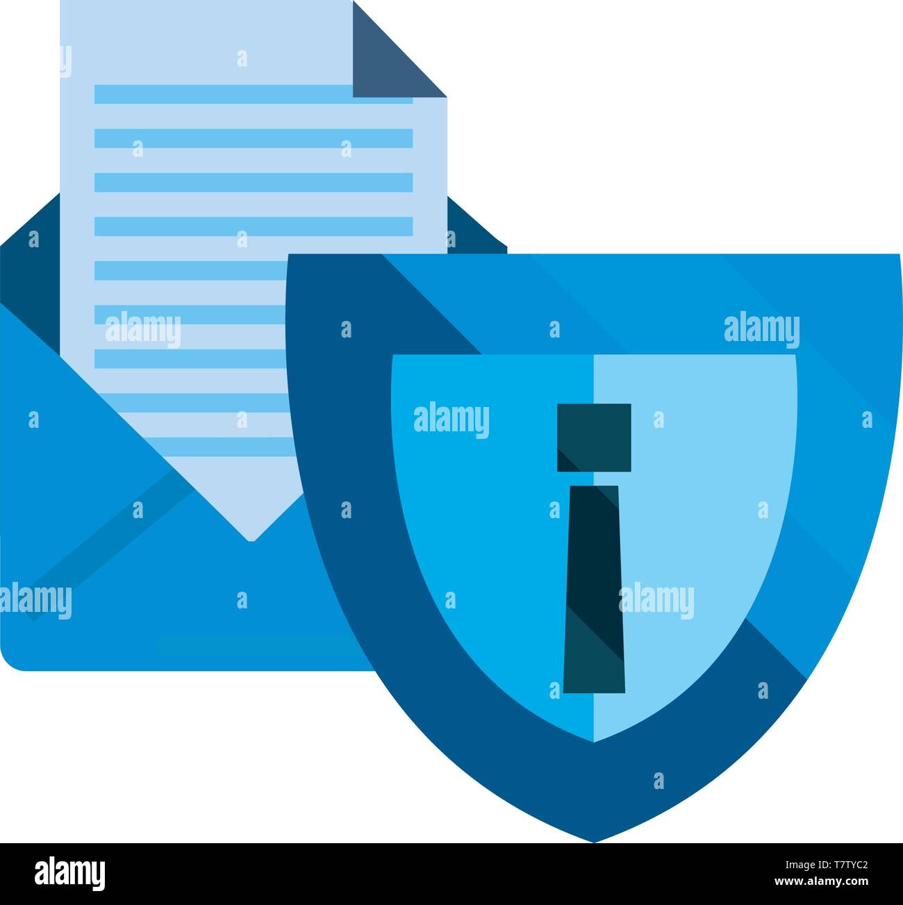 email shield protection cybersecurity data vector illustration Stock ...