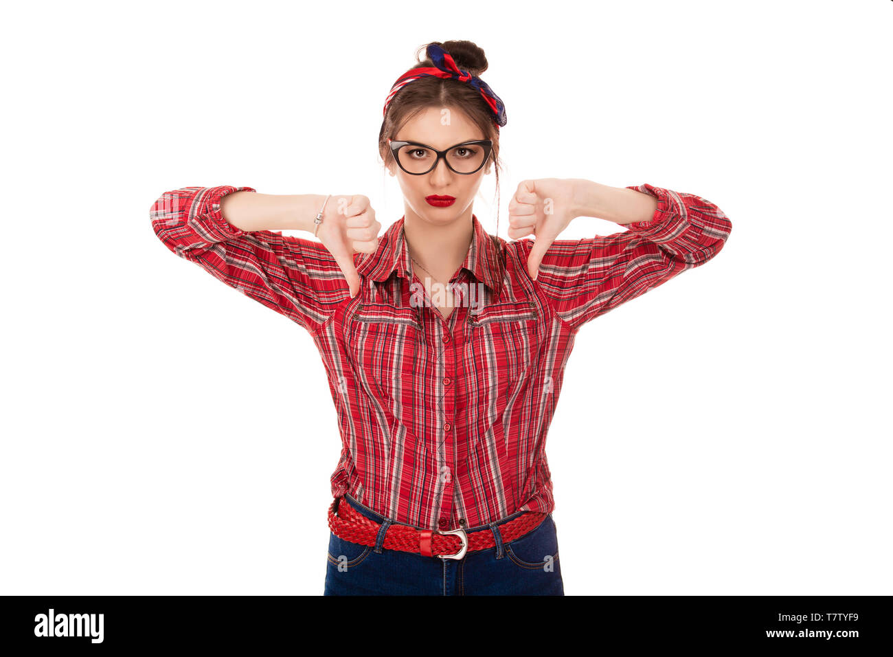 Closeup portrait displeased angry pissed off woman annoyed giving ...