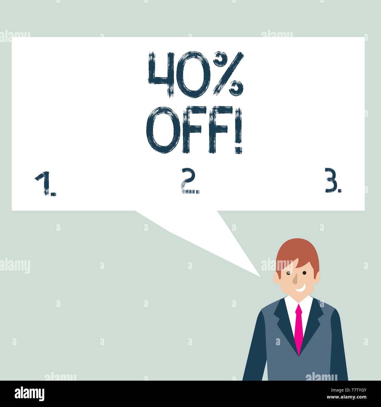 Writing note showing 40 Percent Off. Business concept for 40 percent ...