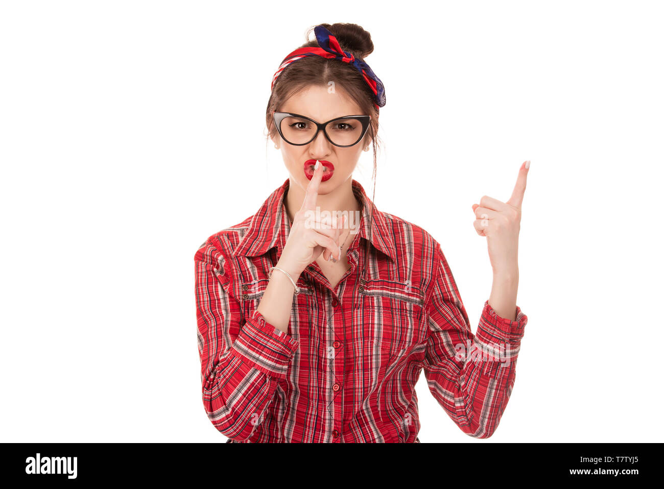 Angry girl showing middle finger hi-res stock photography and images ...