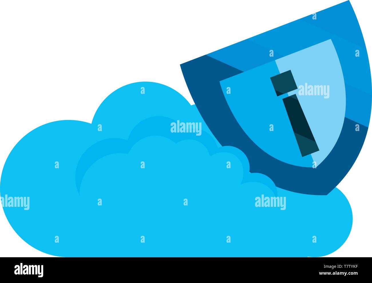 cloud computing shield protection cybersecurity data vector ...