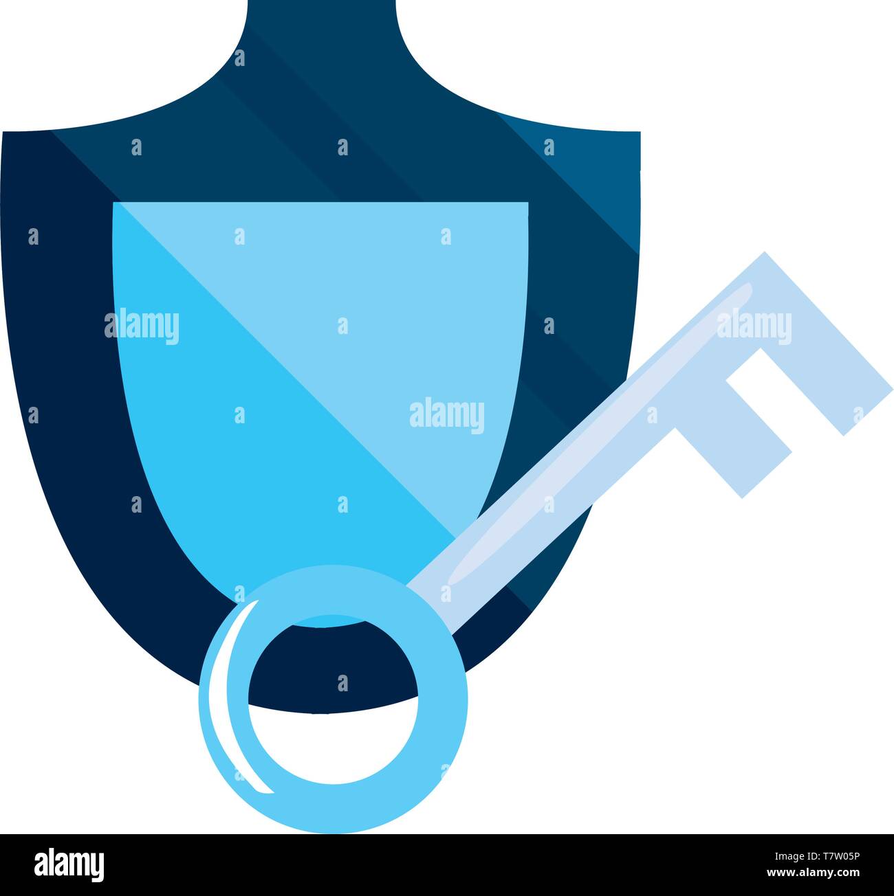 shield and key cybersecurity data protection vector illustration Stock ...