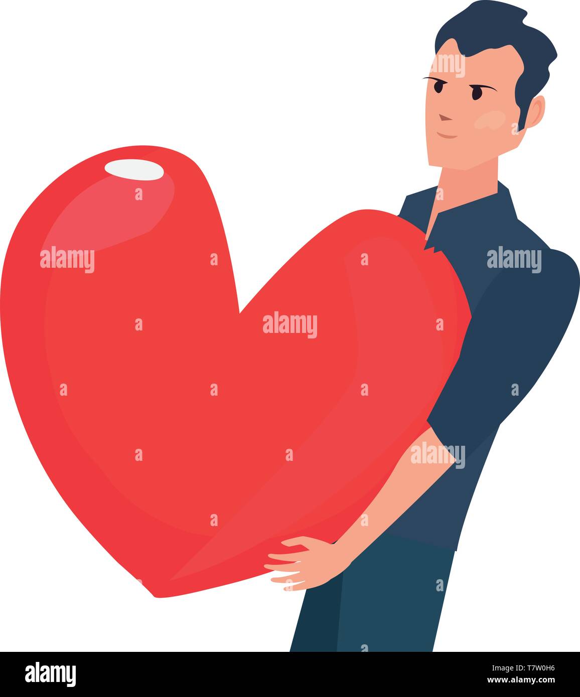 dad with love hearts happy fathers day vector illustration Stock Vector ...