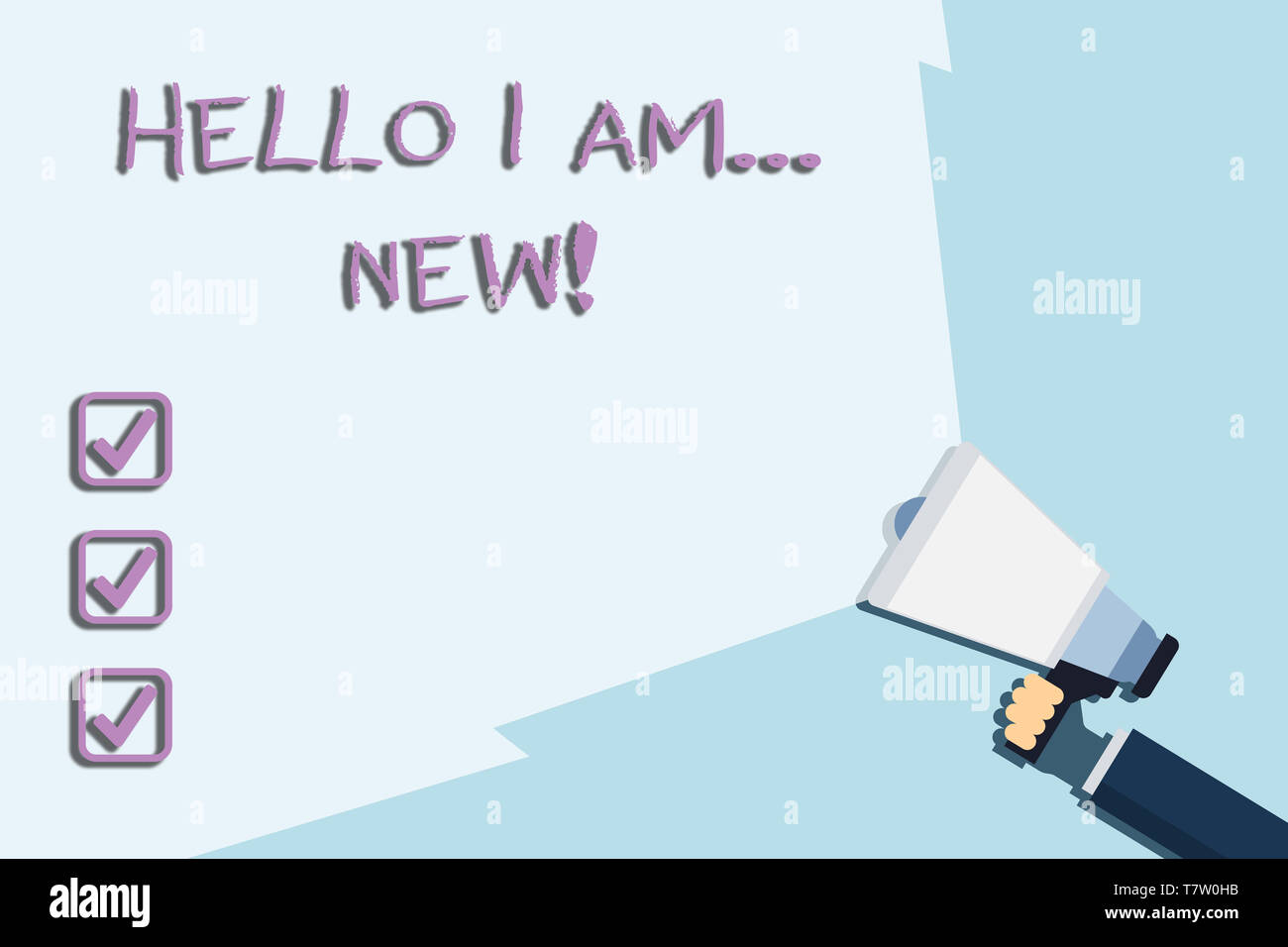 Writing note showing Hello I Am New. Business concept for used as ...