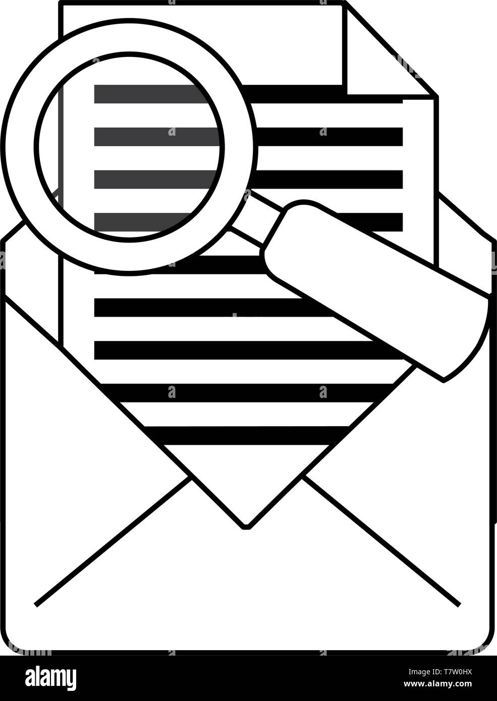 Email Analysis Cybersecurity Data Protection Vector Illustration