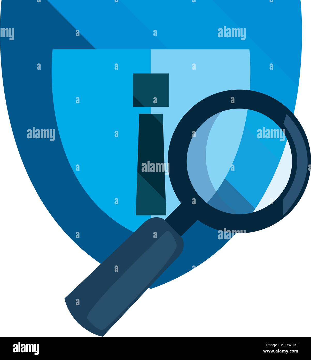 shield magnifier analysis cybersecurity data protection vector illustration Stock Vector Image ...