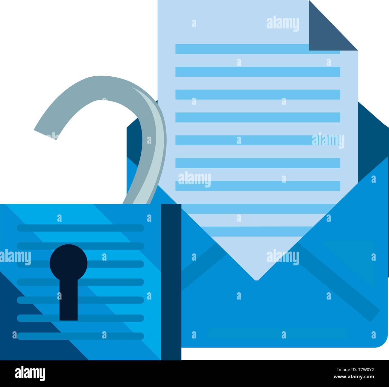 email unlock communication cybersecurity data protection vector ...