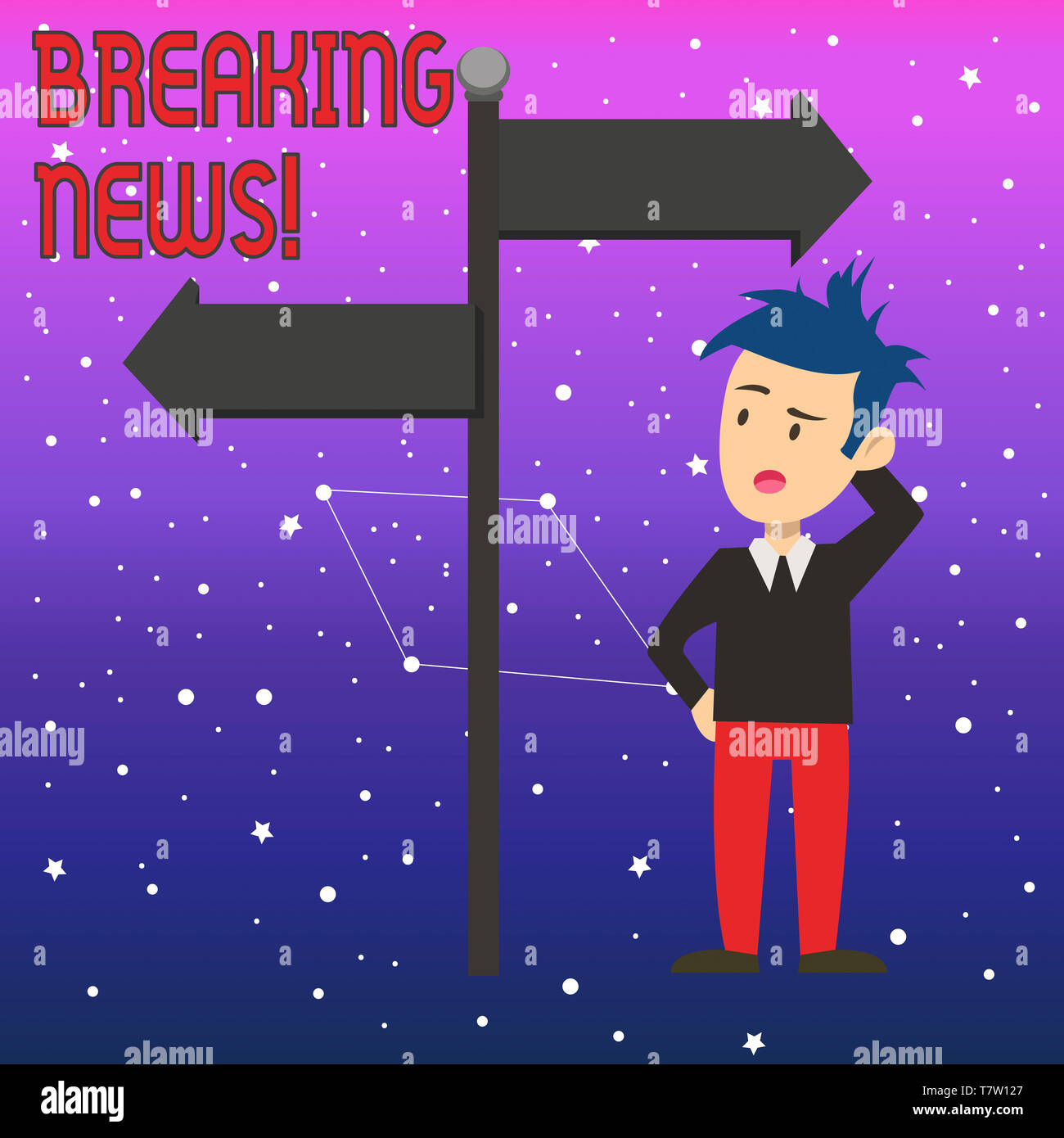 Conceptual hand writing showing Breaking News. Concept meaning Newly ...