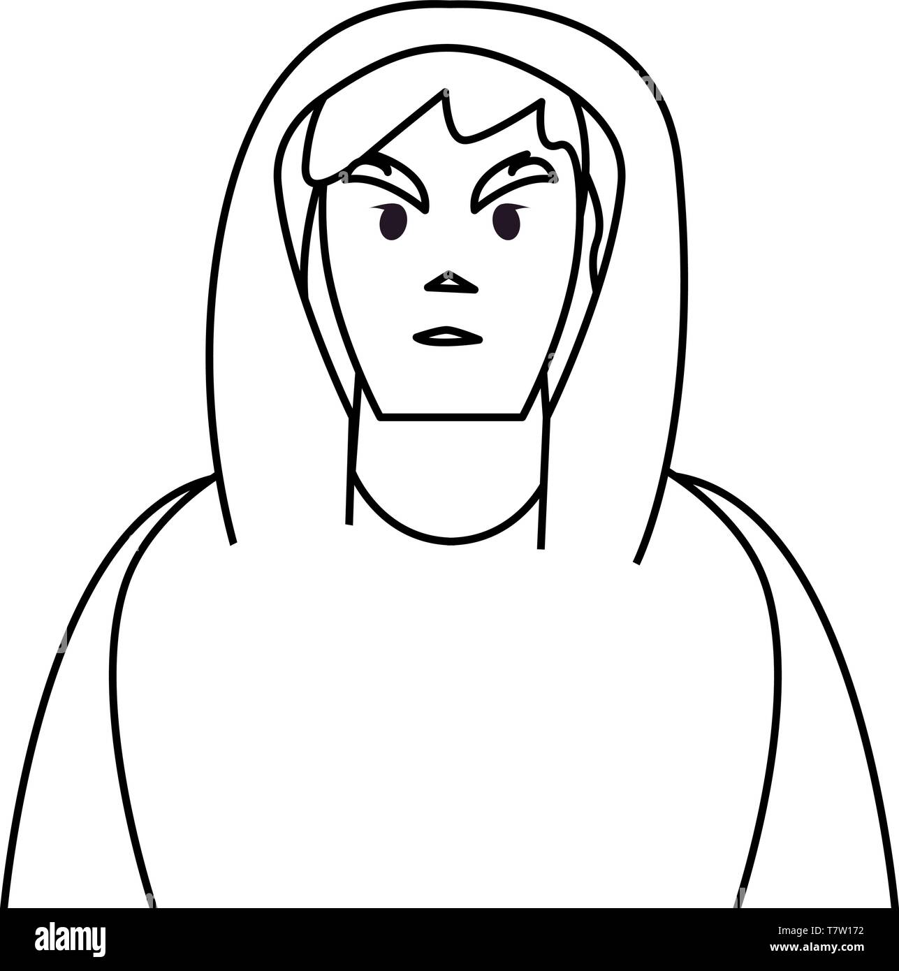 Hacker Man Character Thief Vector Illustration Design Outline Stock Vector Image And Art Alamy