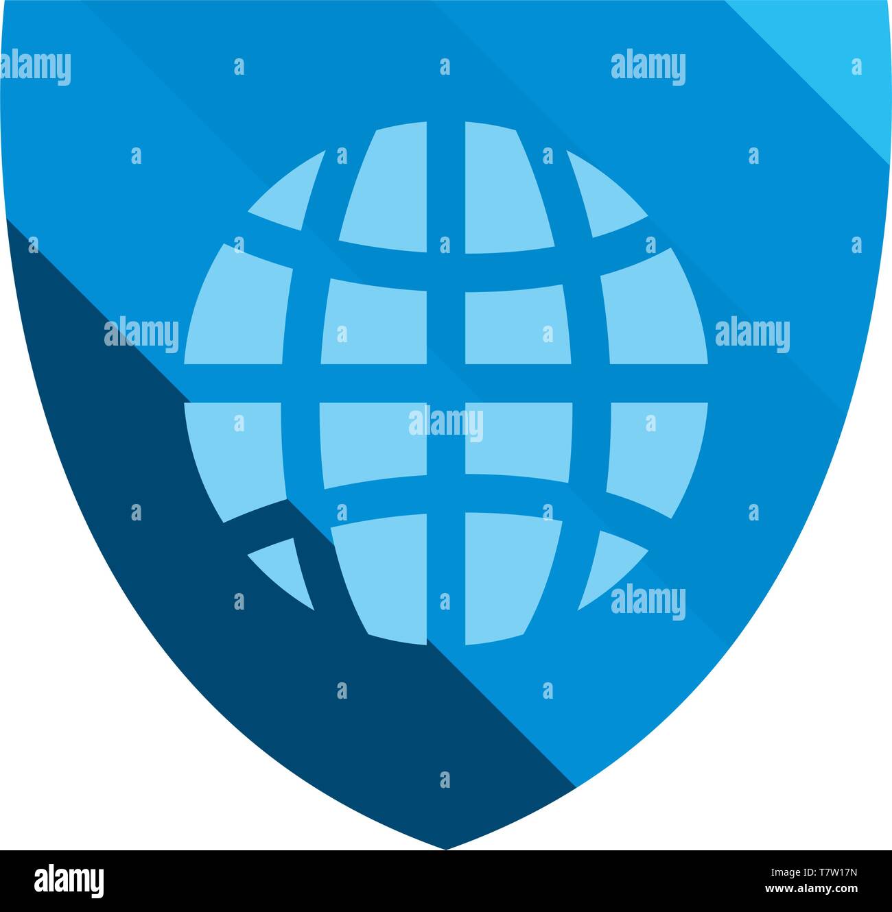 world shield cybersecurity data protection vector illustration Stock ...