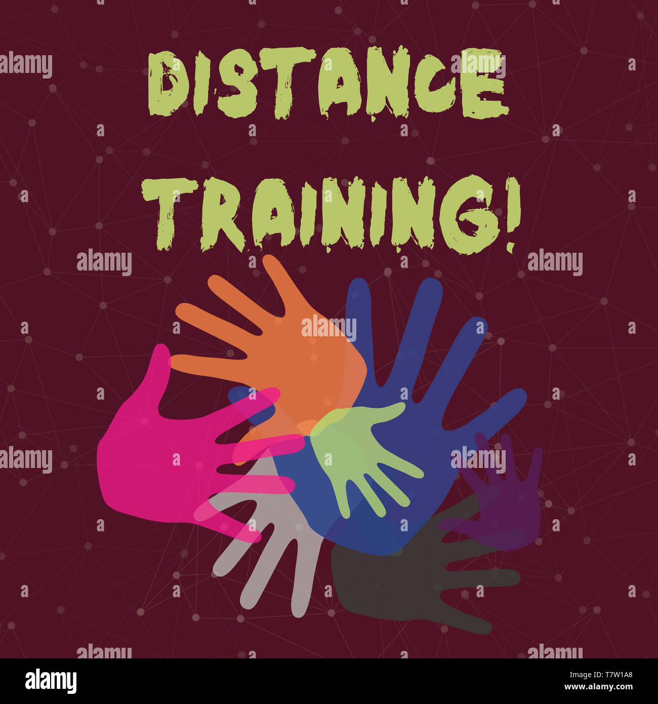 Handwriting text Distance Training. Conceptual photo learning remotely ...