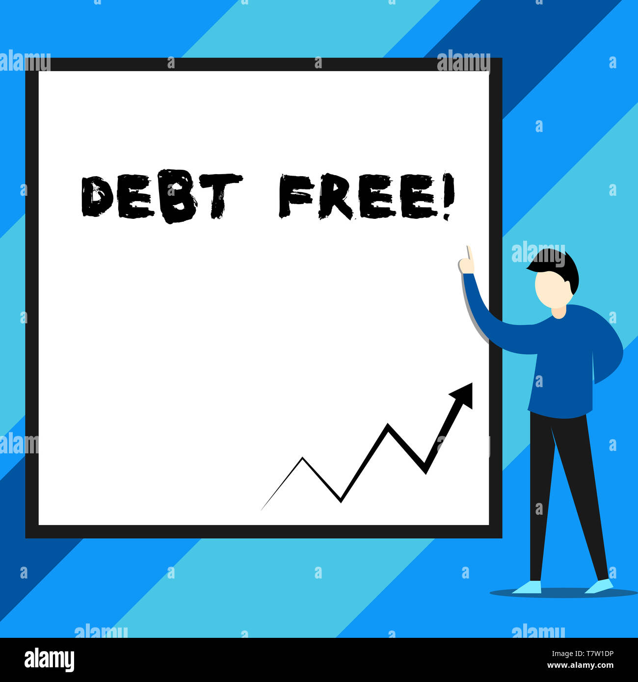 Text sign showing Debt Free. Business photo text does not owning any ...