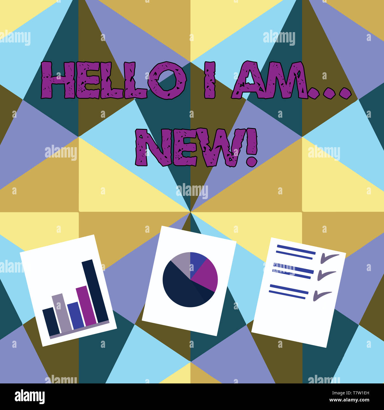 Handwriting text Hello I Am New. Conceptual photo used as greeting or ...