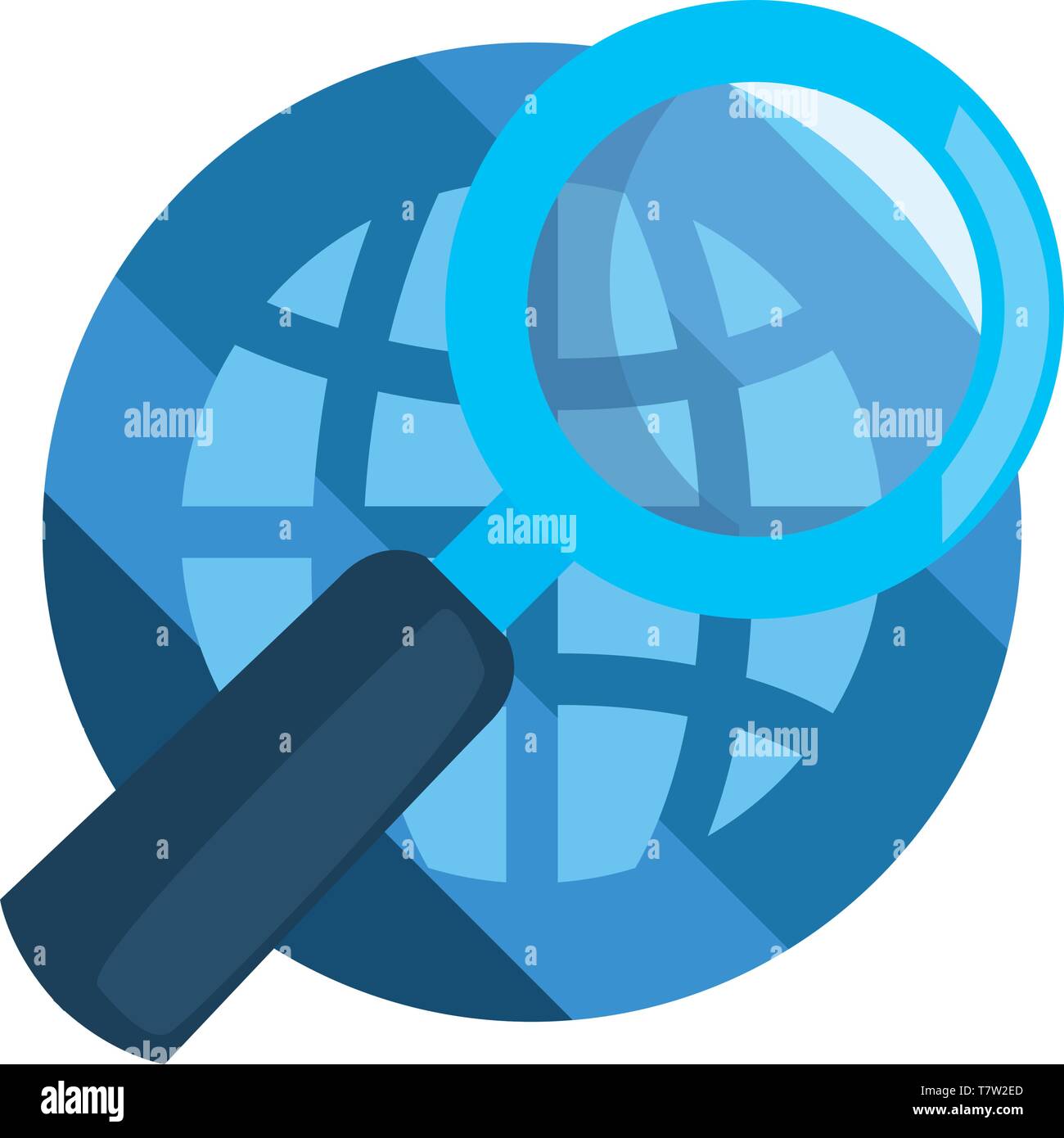 world magnifier analysis cyber security vector illustration design ...
