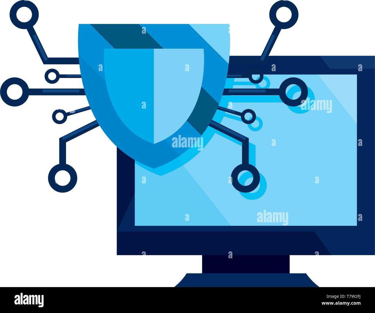 Computer Shield Protection Connected Cybersecurity Data Protection