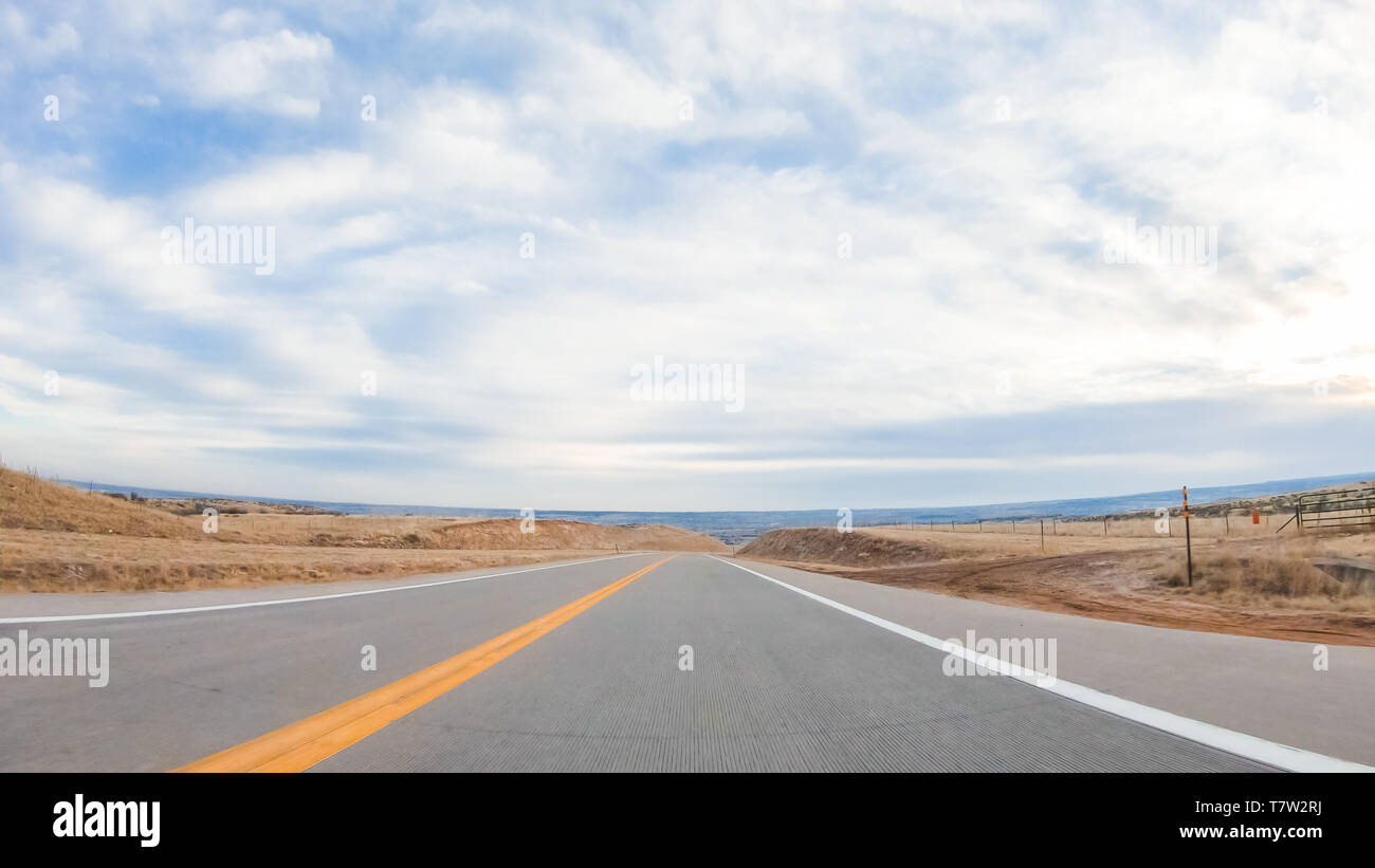Driving on paved road in rural area Stock Photo - Alamy