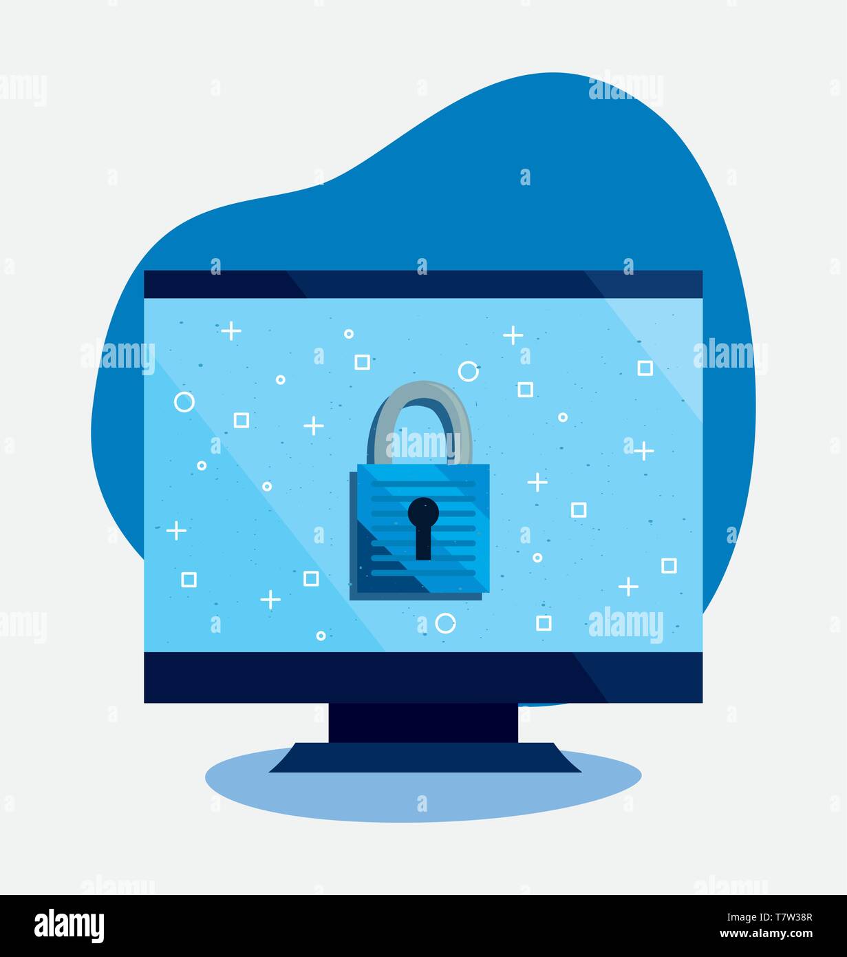 computer secure locked cybersecurity data protection vector ...