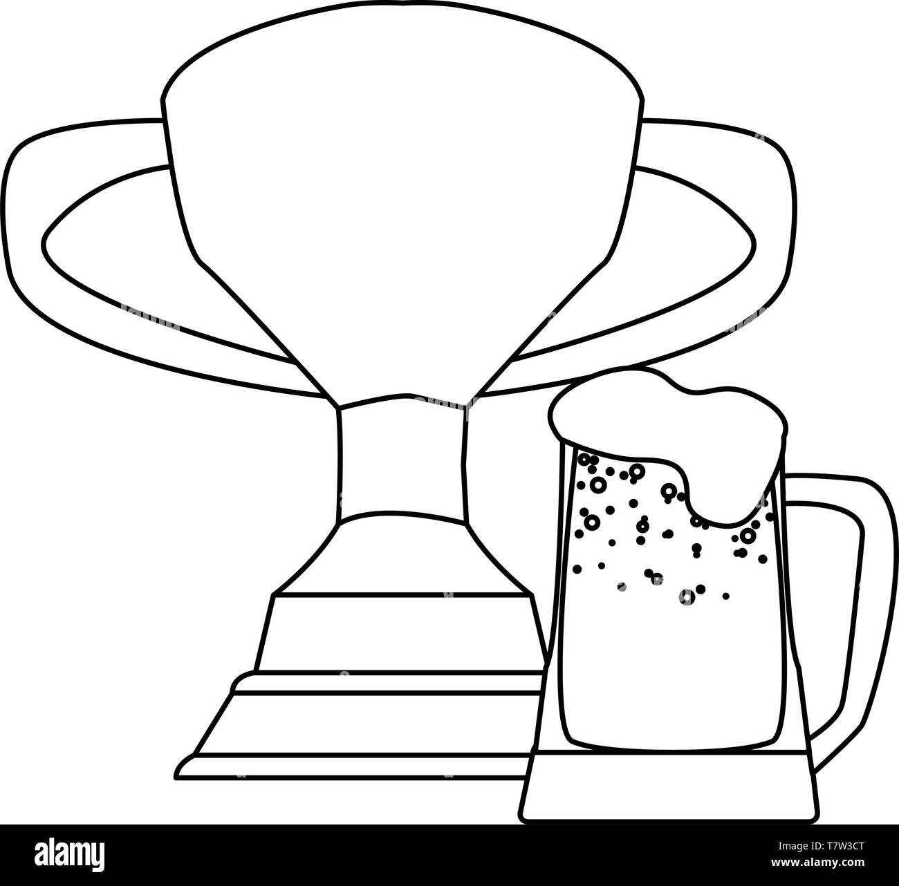 award trophy beer happy fathers day vector illustration Stock Vector ...